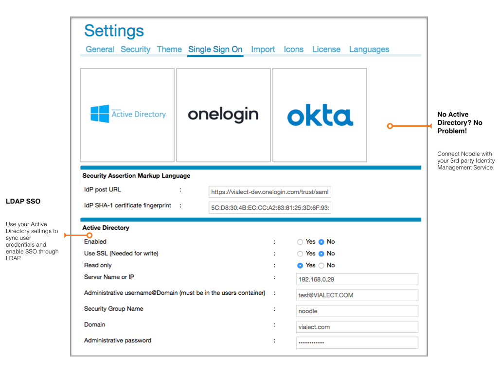 Single Sign-On • Noodle Intranet Software Features