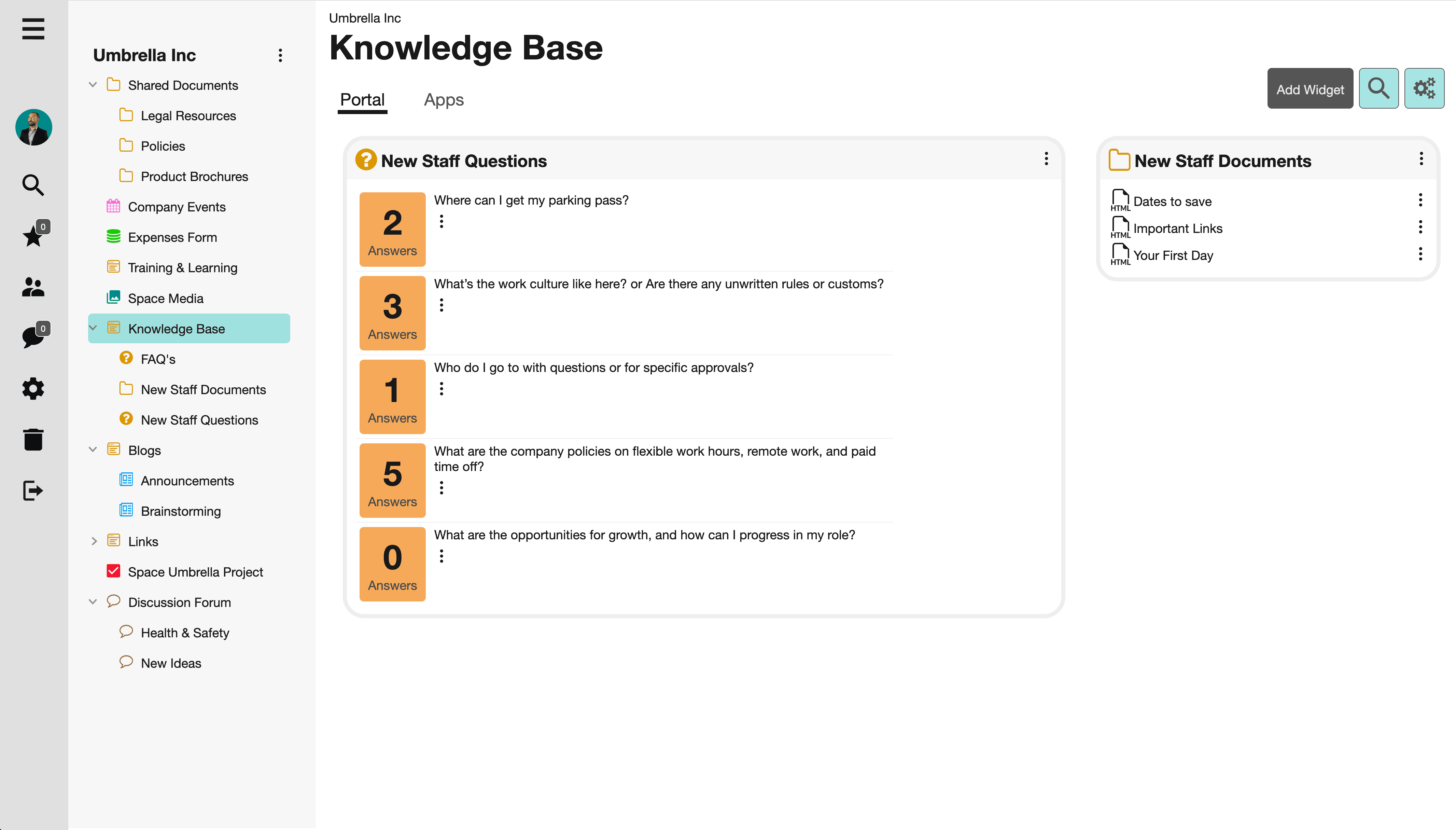 Intranet Example Screenshots