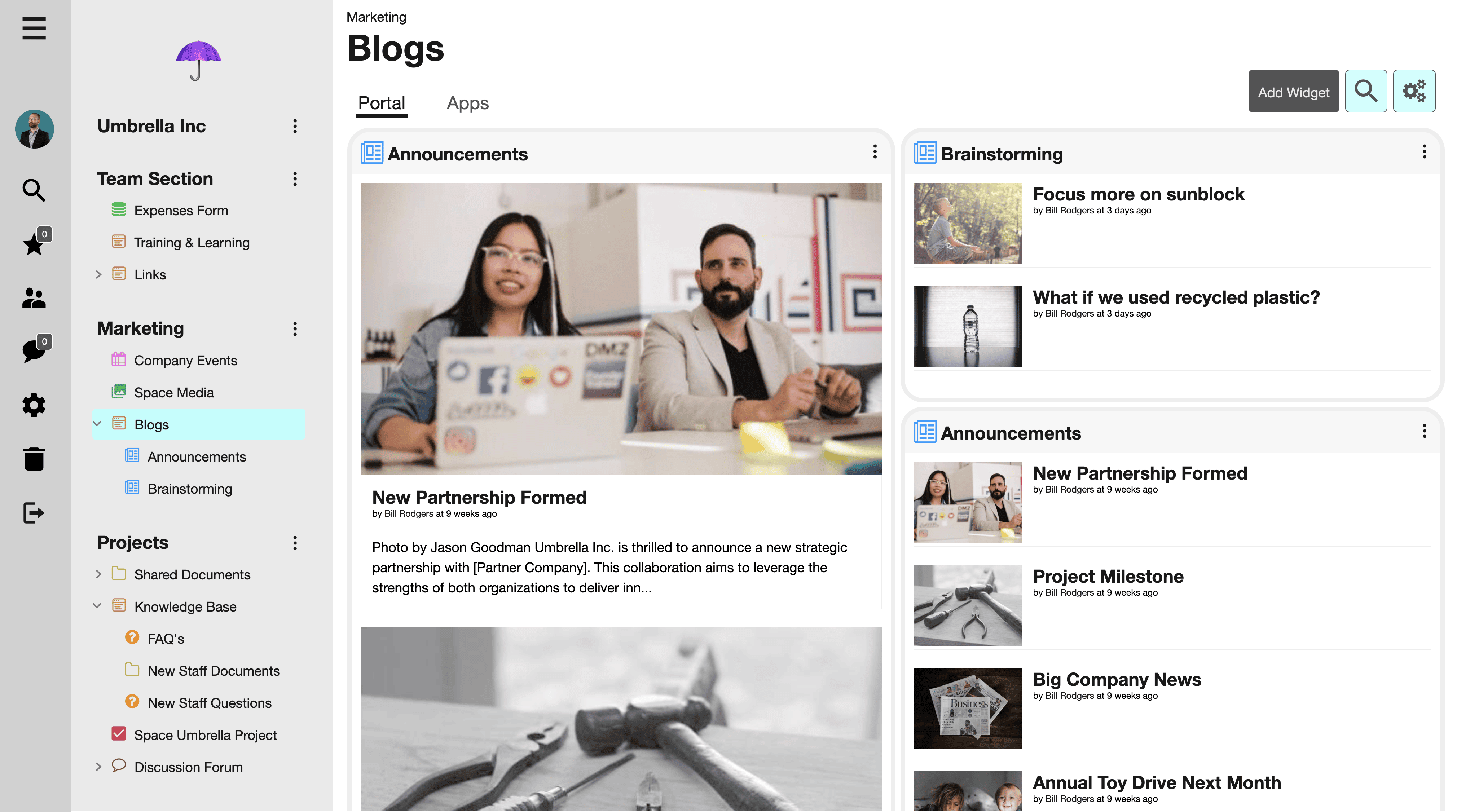 Intranet Example Screenshots