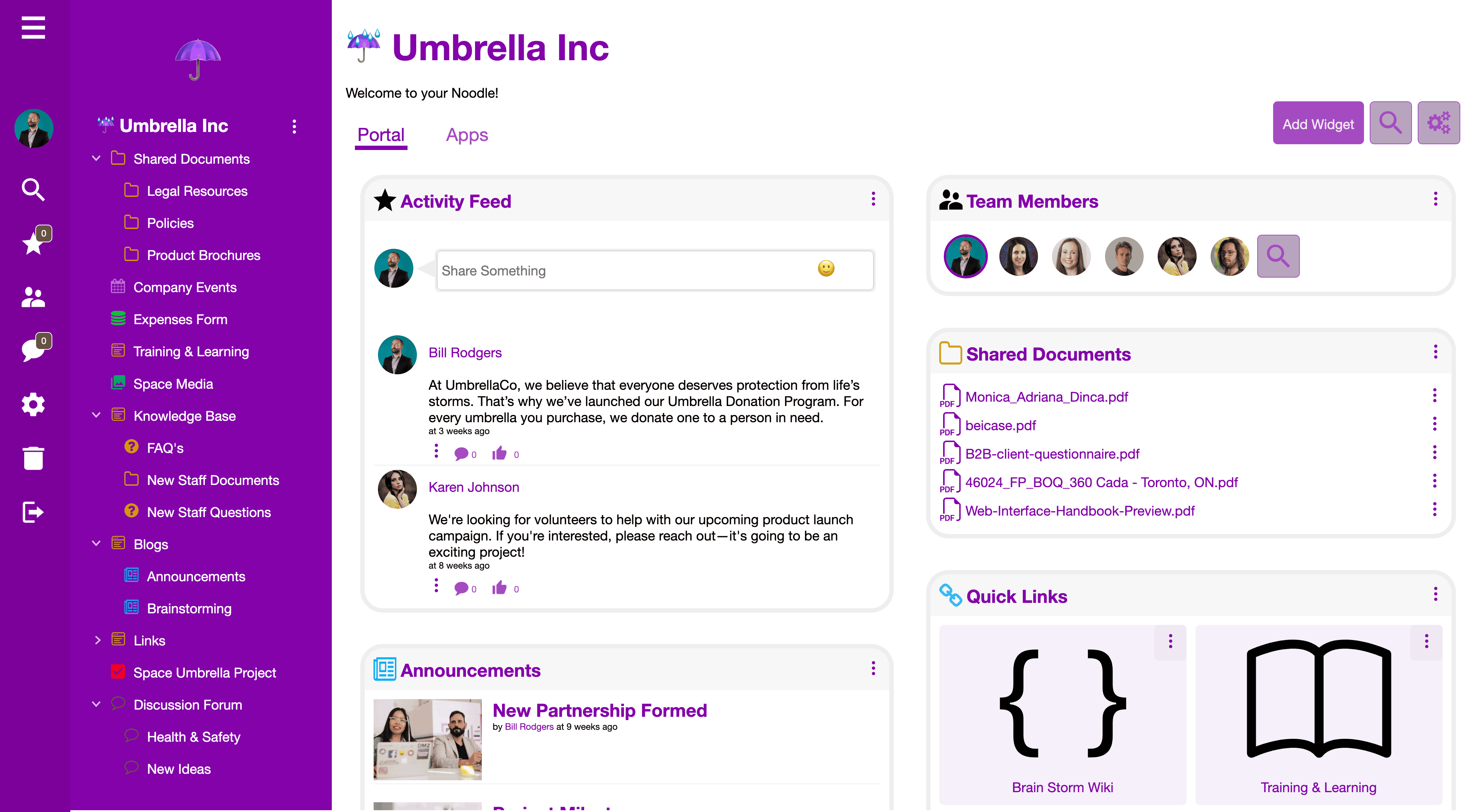 Intranet Example Screenshots