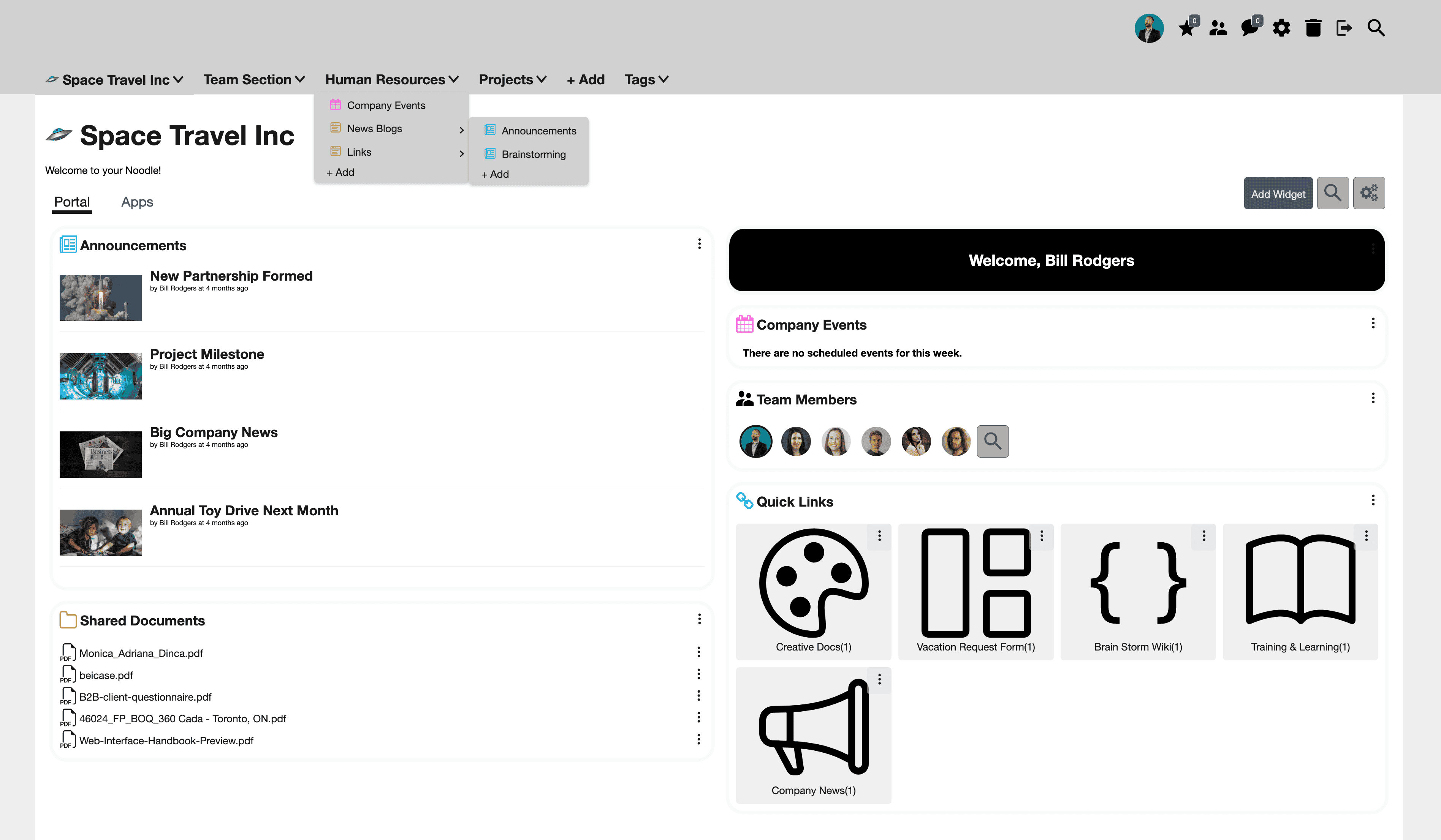 Intranet Example Screenshots