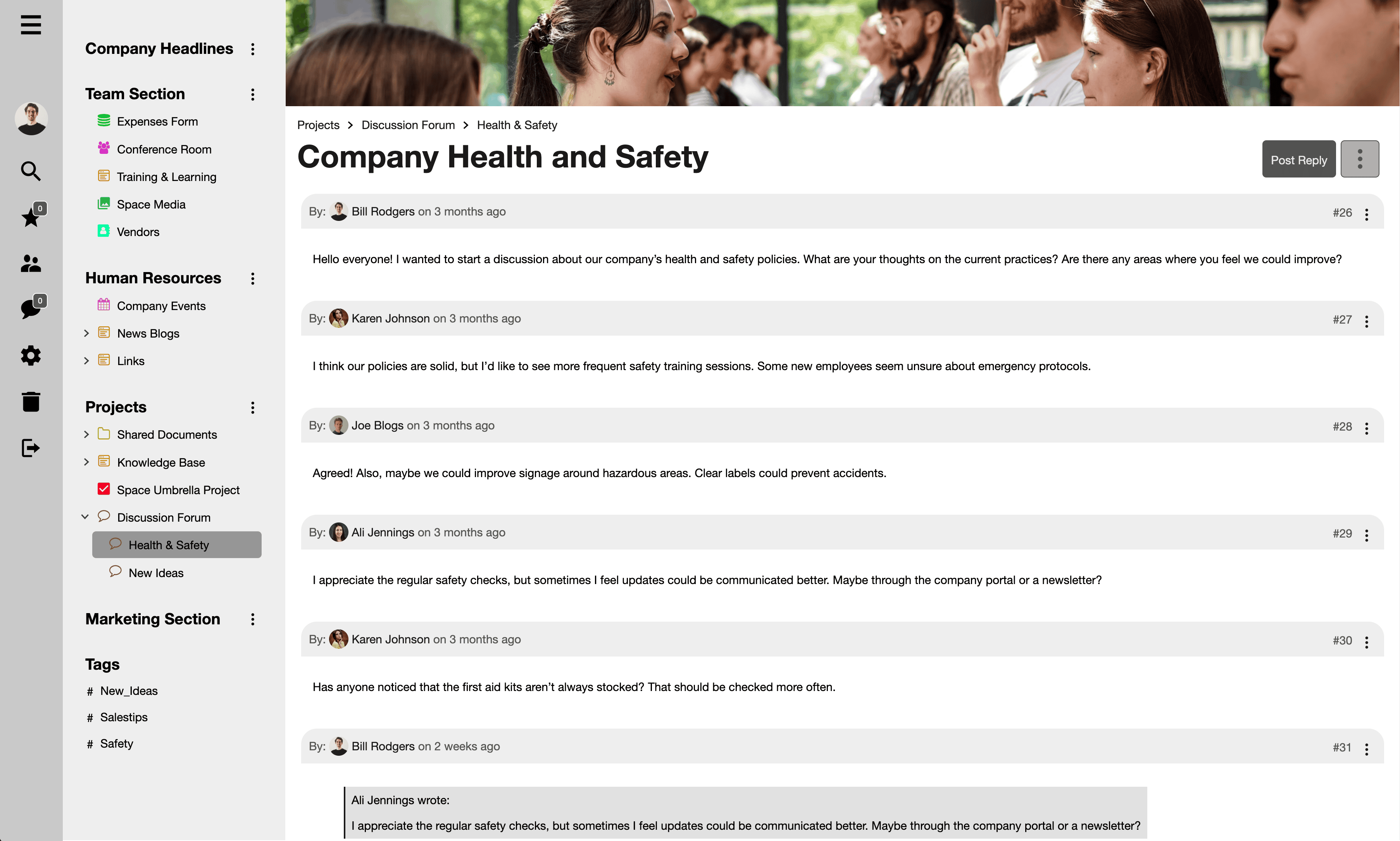 Intranet Example Screenshots